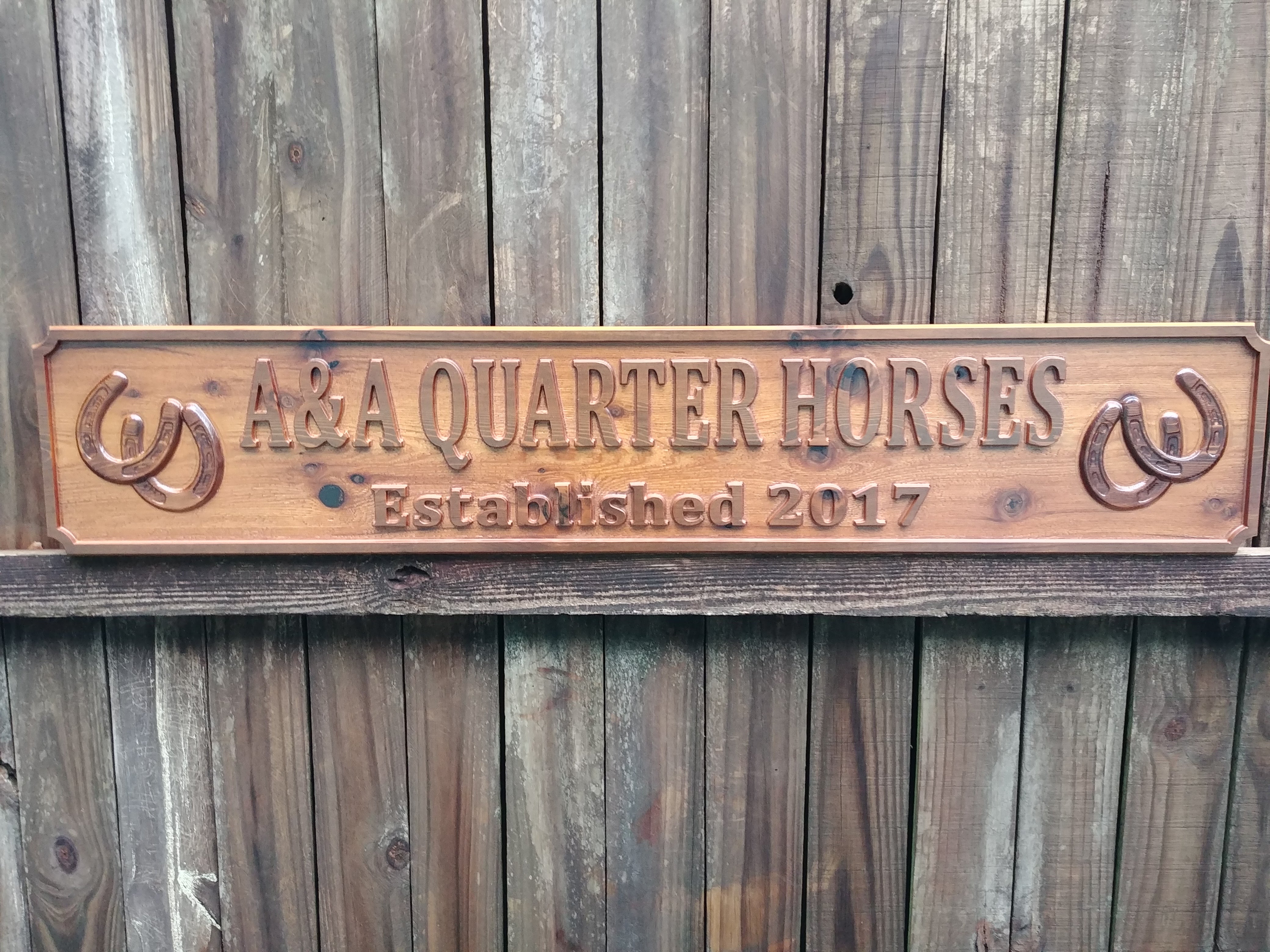 Large Custom Cedar Outdoor Farm and Ranch All Weather Name sign