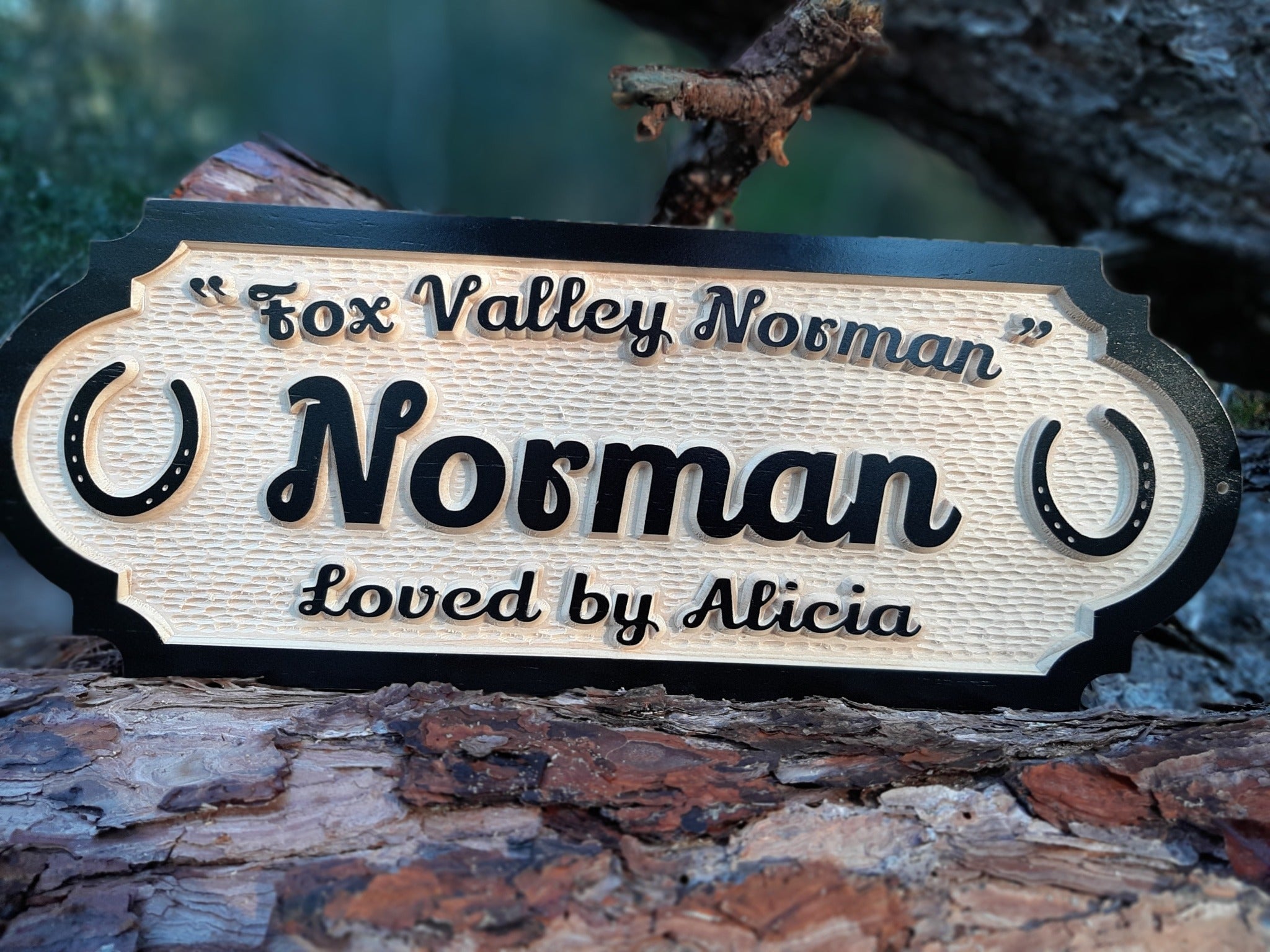 Personalized Horse Stall Sign, Wooden Horse Stall Name Plate